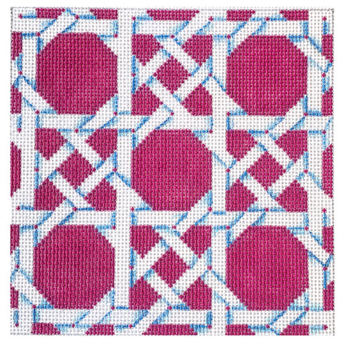 AT IS503P - Pink/White Caning Square Insert – Bradley Needlepoint Company