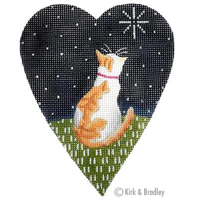 KB 061 - Midnight Cat Heart – Bradley Needlepoint Company