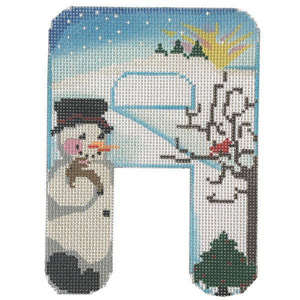 AT AA225 - Alpha Snowman – Bradley Needlepoint Company