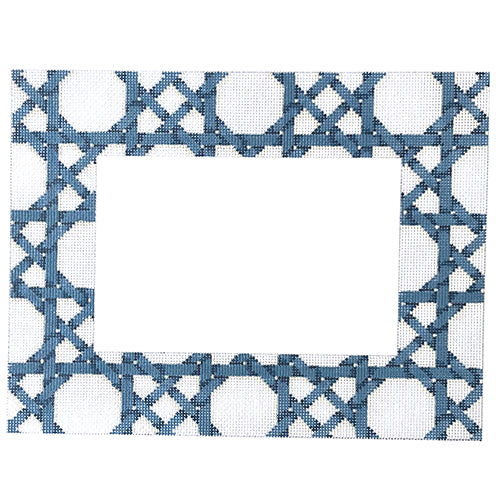 AT PF277B - Blue/White Caning Pattern Frame – Bradley Needlepoint Company