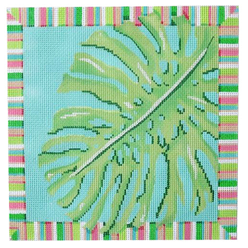 AT D1304 - Palm Leaf/Stripes – Bradley Needlepoint Company