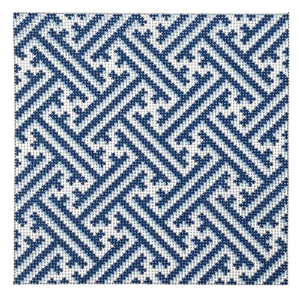 AT IS504N - Navy Diagonal Fretwork Square Insert – Bradley Needlepoint ...