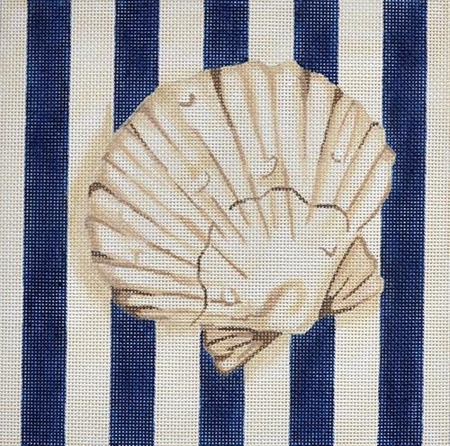 AT D0710 - Scallop Shell Square/Stripes – Bradley Needlepoint Company